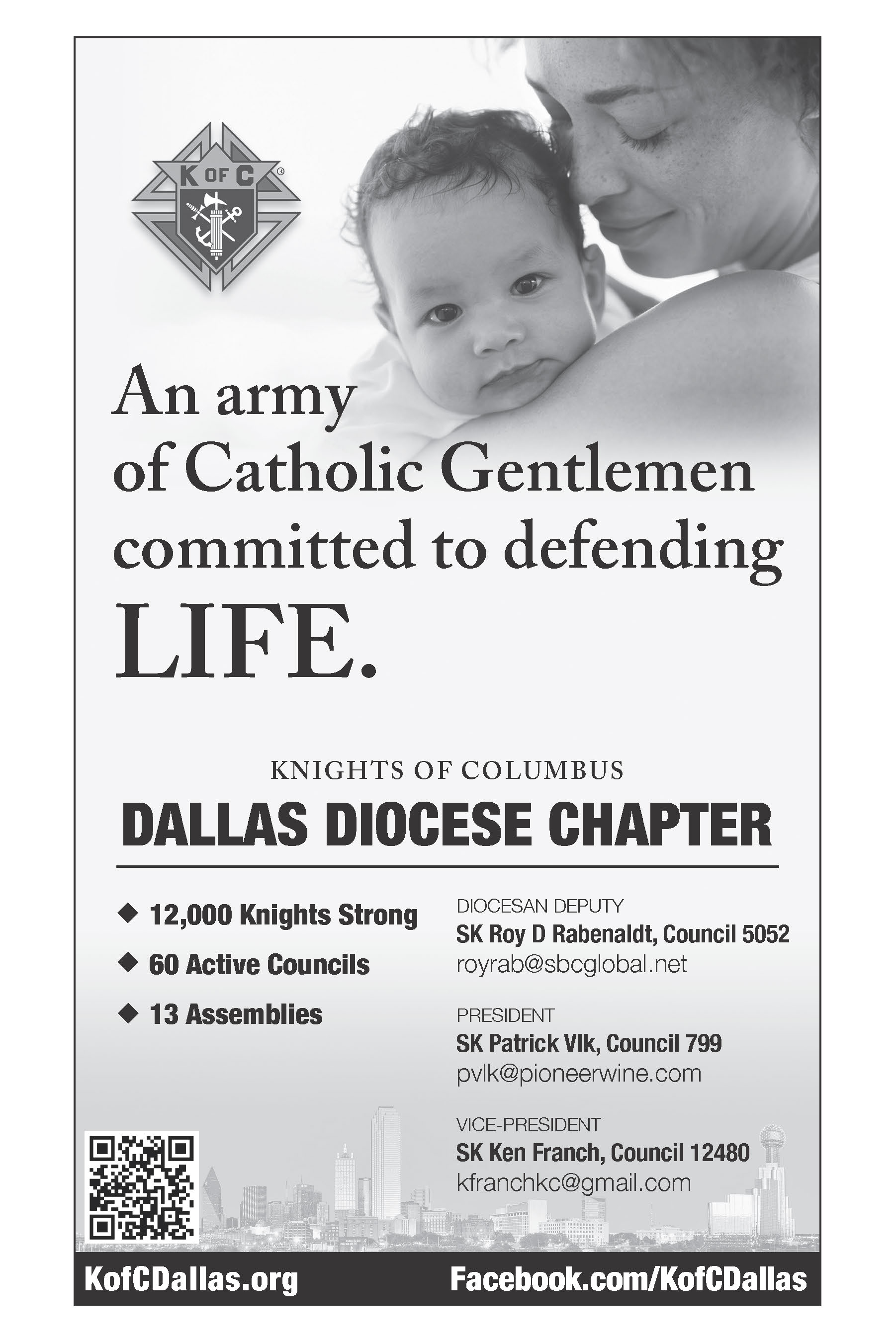 DDC Pro Life Ad - Knights of Columbus Dallas Diocese Chapter