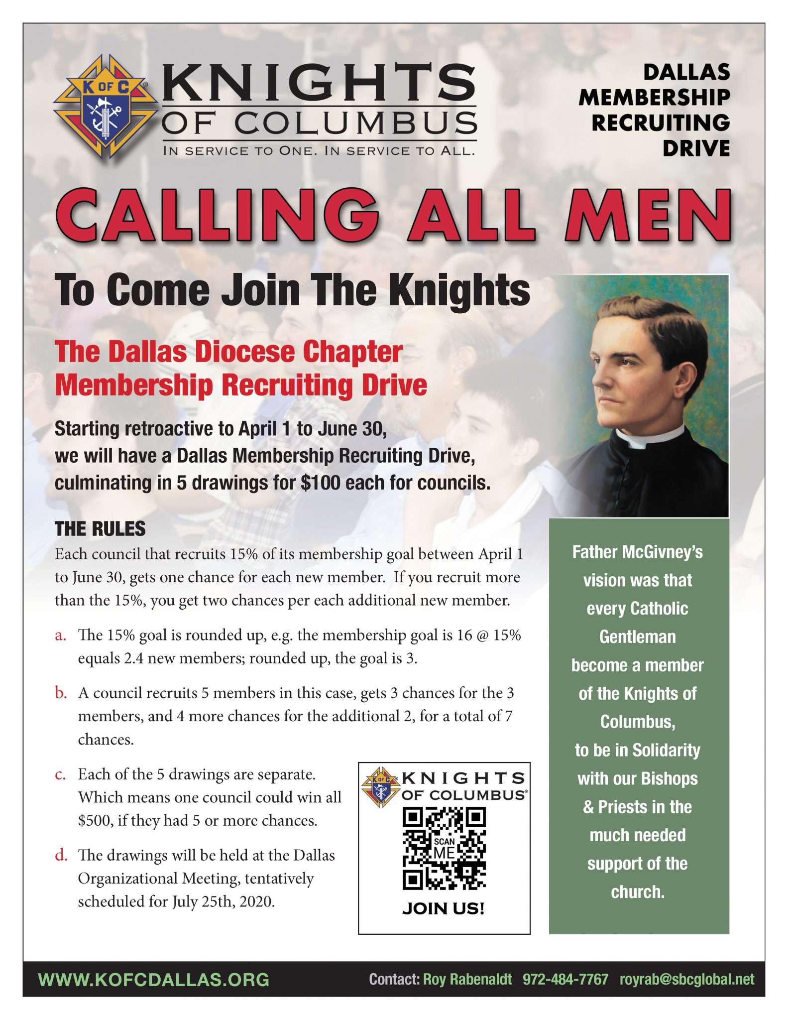 Calling All Men To Join Us - Knights of Columbus Dallas Diocese Chapter